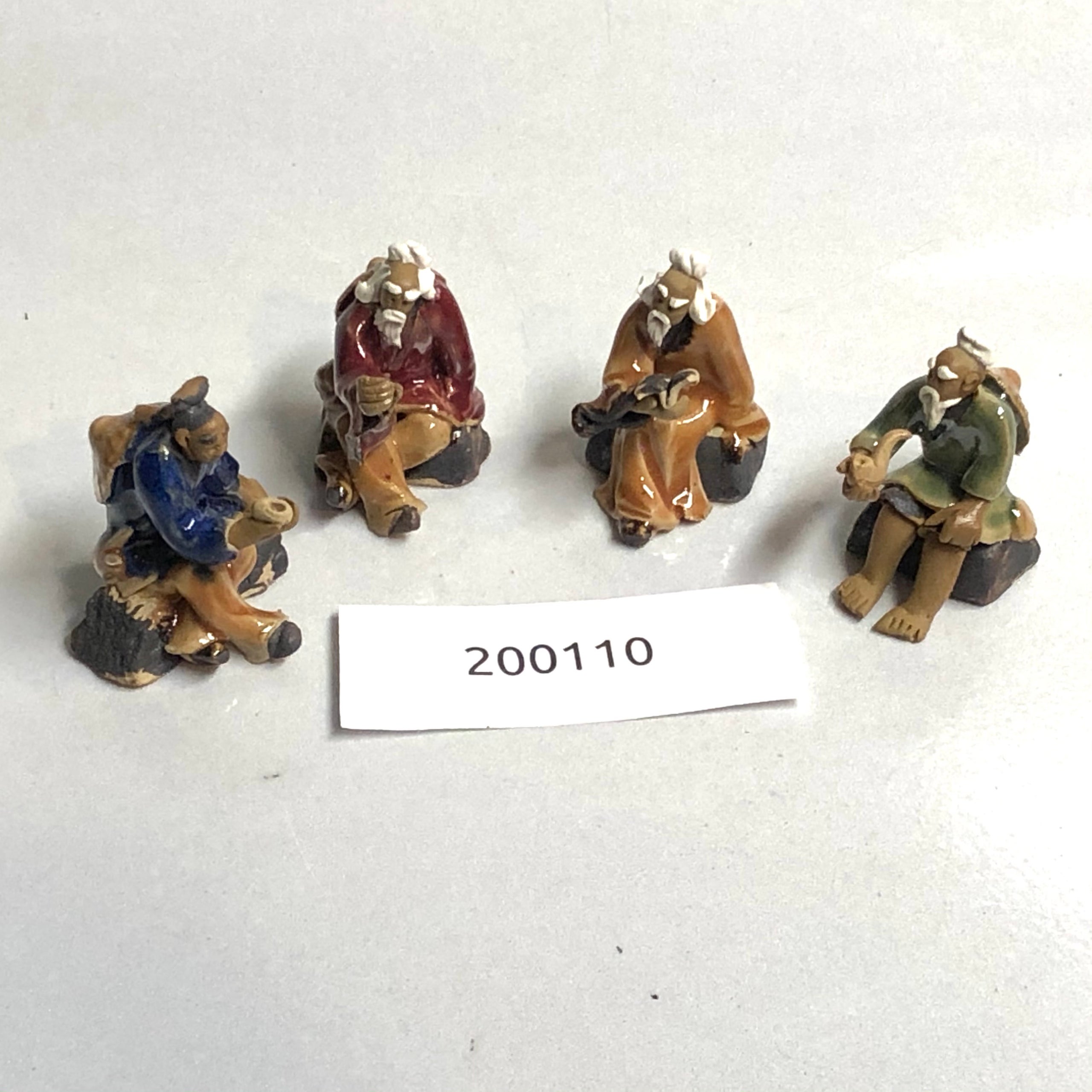 Mud Man - 1.75" Man Glazed Set of 4 CF74 | Portland Bonsai Supply